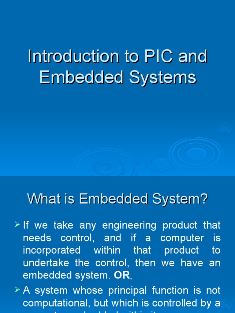 Introduction To PIC and Embedded Systems | PDF | Embedded System | Central Processing Unit