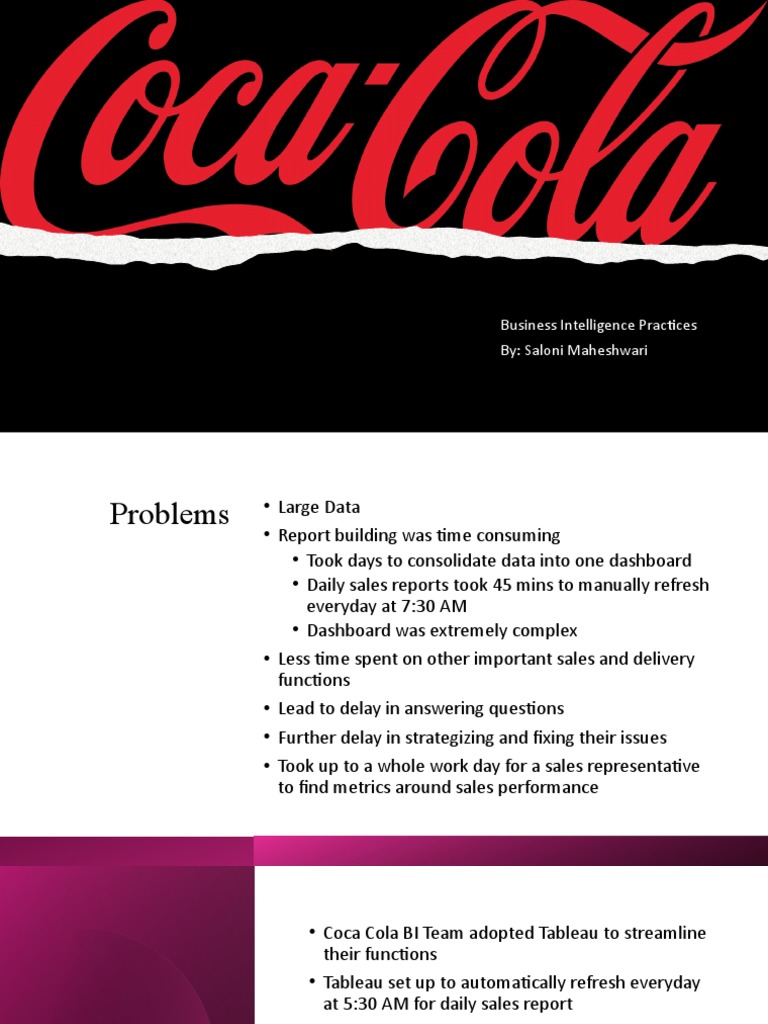 Coca-Cola's BI Transformation with Tableau | PDF | Business