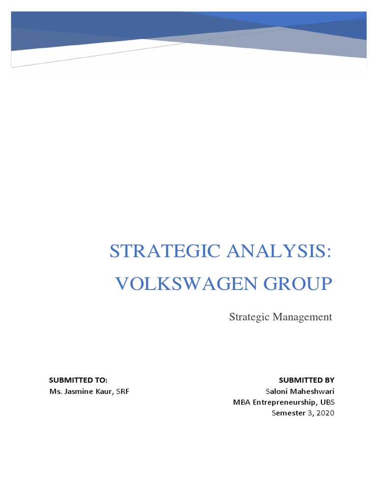 Volkswagen Strategic Management | PDF | Volkswagen Group | Volkswagen