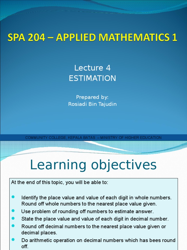 Applied Mathematics - Slide 4 | PDF | Rounding | Numbers