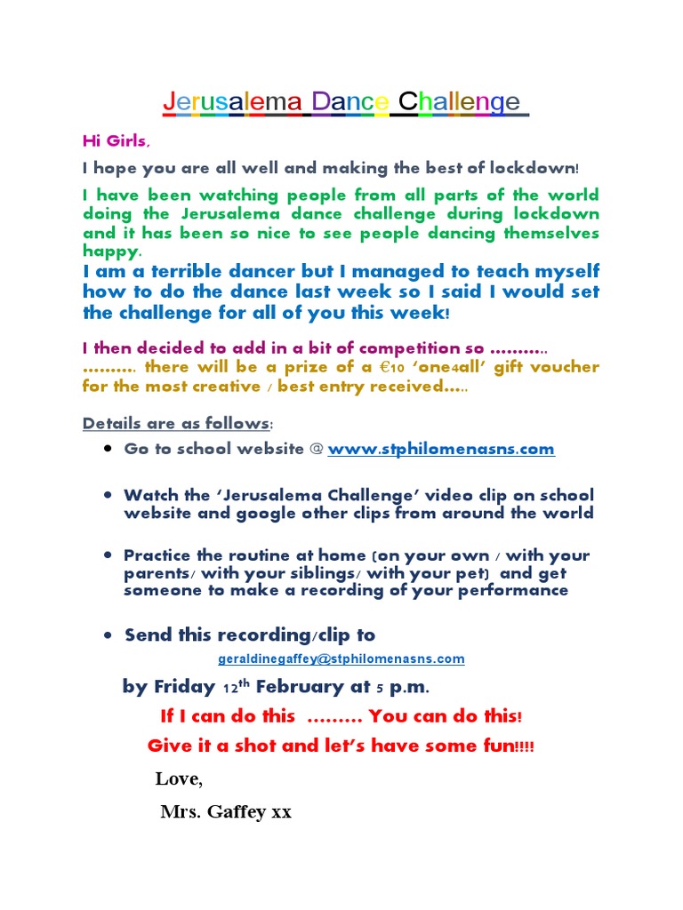 Jerusalema Dance Challenge Instructions | PDF