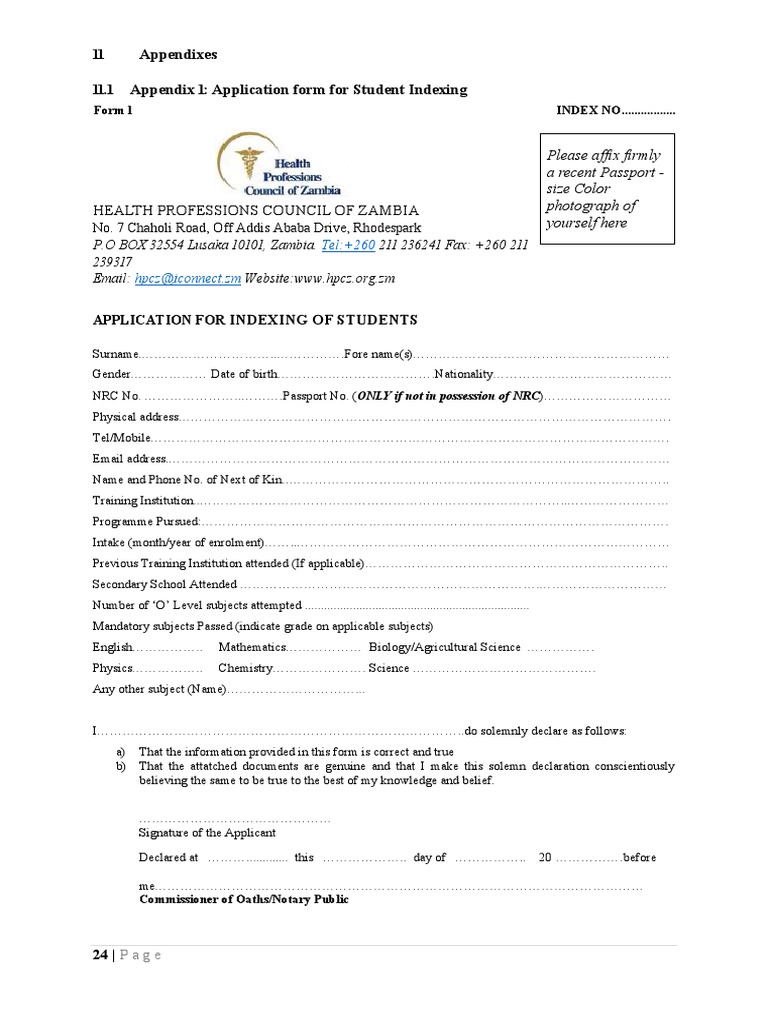 Application Form - Student Indexing | PDF | Notary Public | Government ...