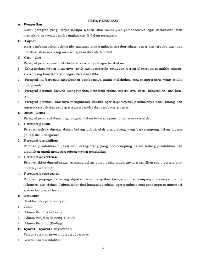 Materi Persuasi Kelas Viii | PDF