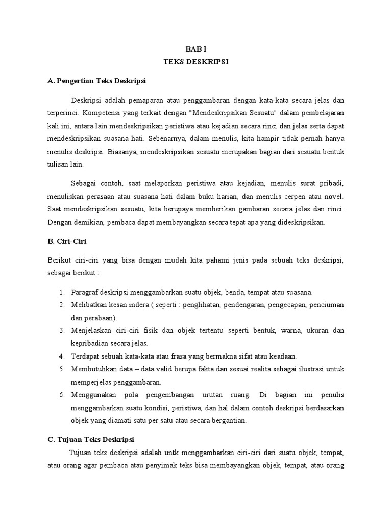 Materi Teks Deskripsi Pdf