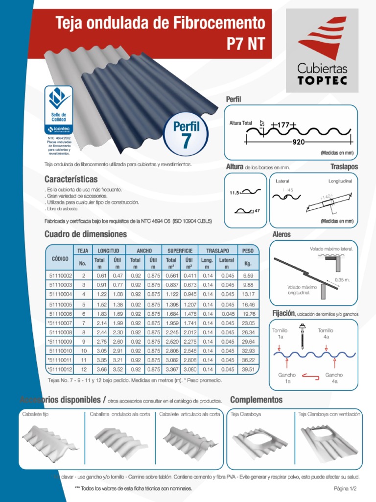 Ficha-Técnica Toptec - P7-NT-1 | PDF | Tecnología