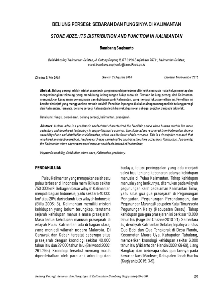 Beliung Persegi Sebaran Dan Fungsinya Di Kalimantan | PDF | Ilmu Sosial ...