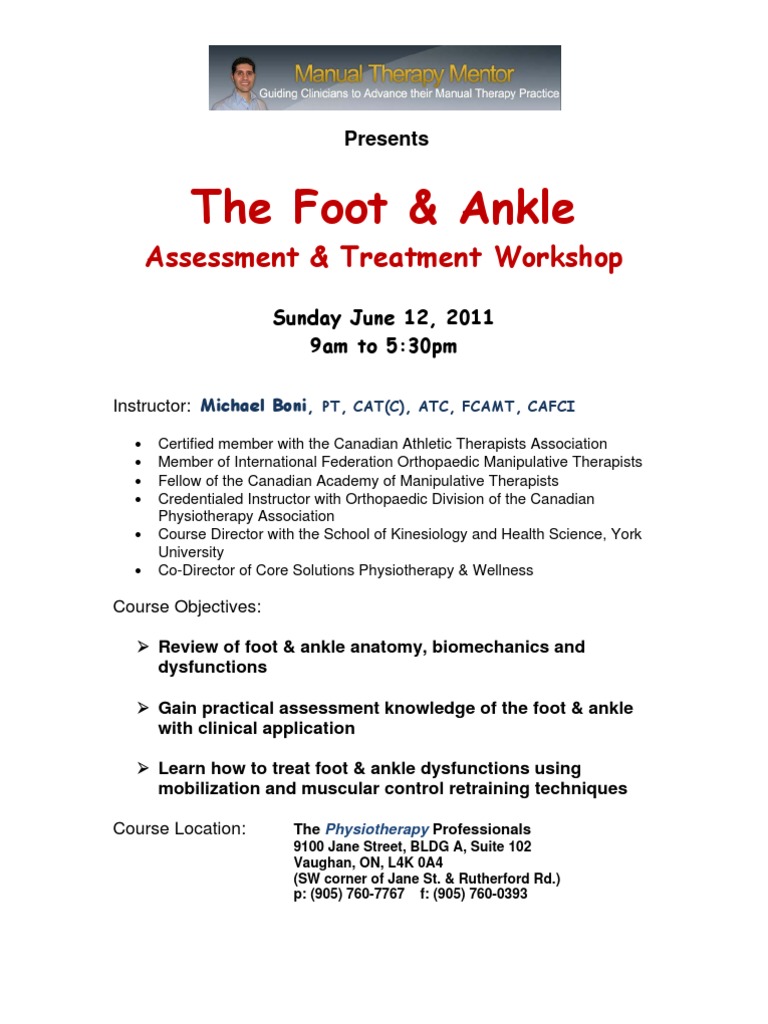 Ankle and Foot Registration 2011 | PDF | Physical Therapy | Medicine
