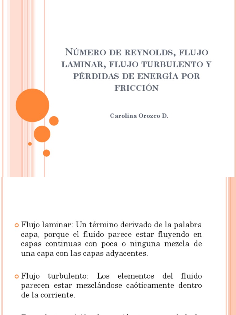 Número de Reynolds, Flujo Laminar, Flujo | PDF | Numero Reynolds | Flujo laminar