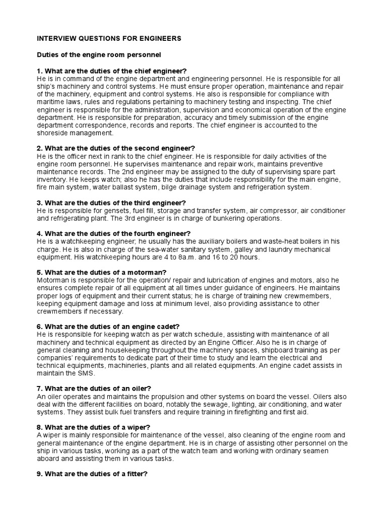 Interview Questions For Engineers-1512639929 | PDF | Pump | Boiler
