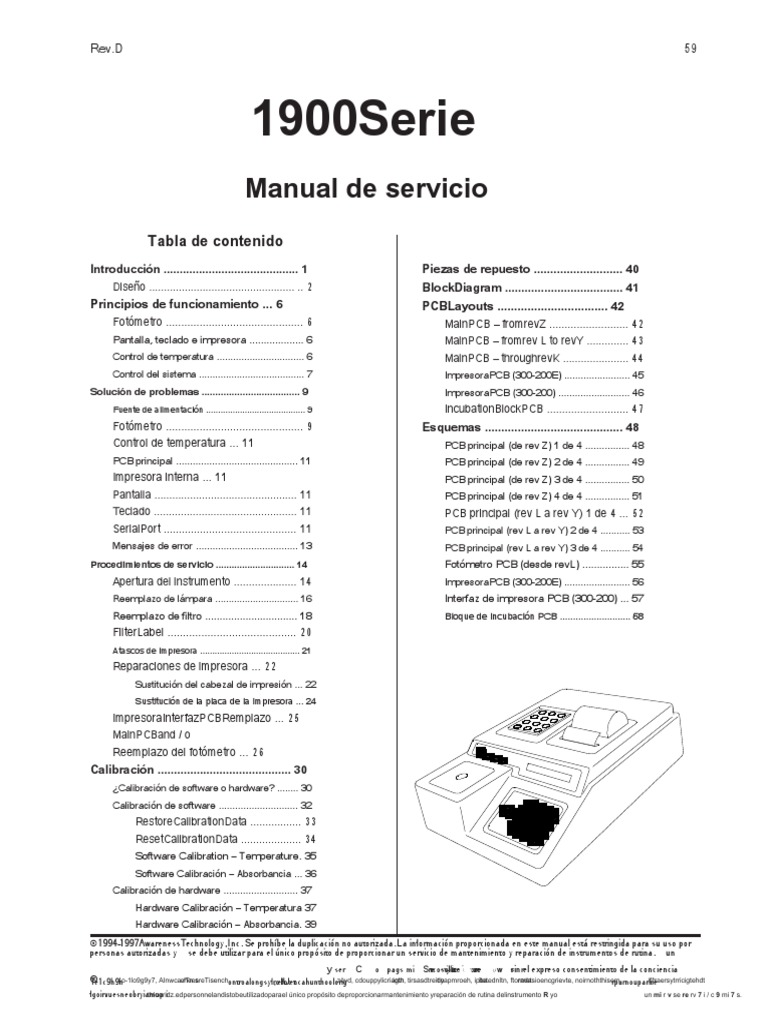 Awareness Technology Stat Fax 1900 Series Service Manual - En.es | PDF ...