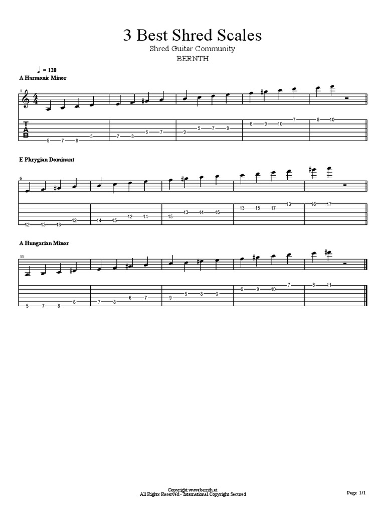 #75 3 Best Shred Scales | PDF | Musical Techniques | Celtic Musical ...