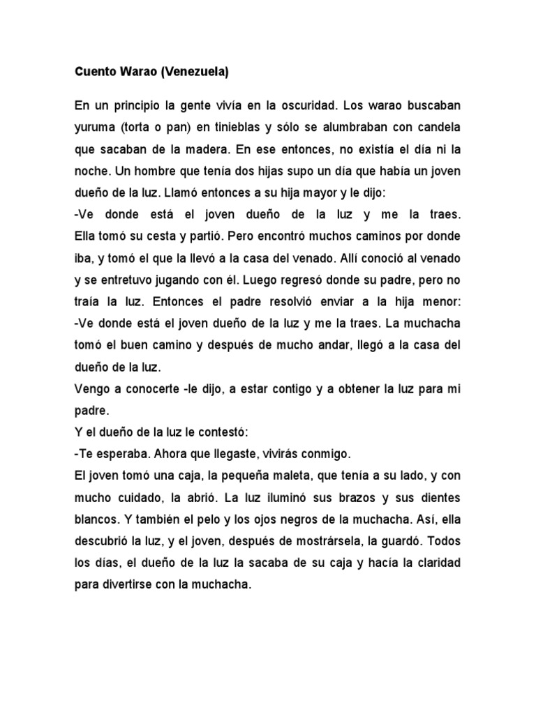 Cuento Warao | PDF