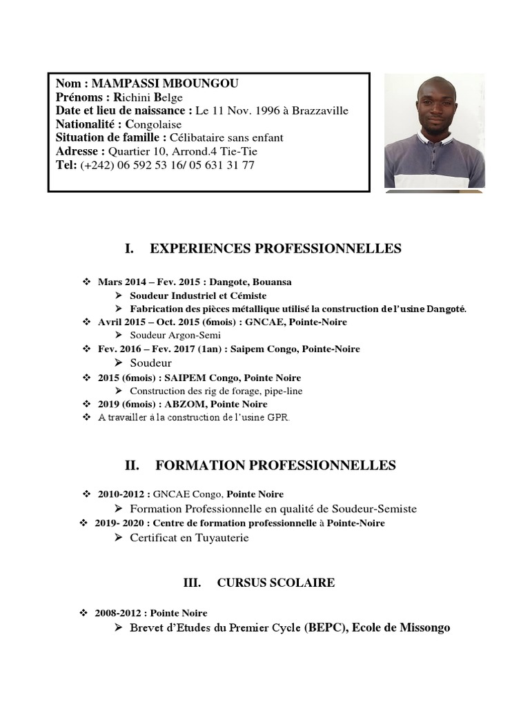 CV de Soudeur et Formations Associées | PDF | Évolution de carrière ...