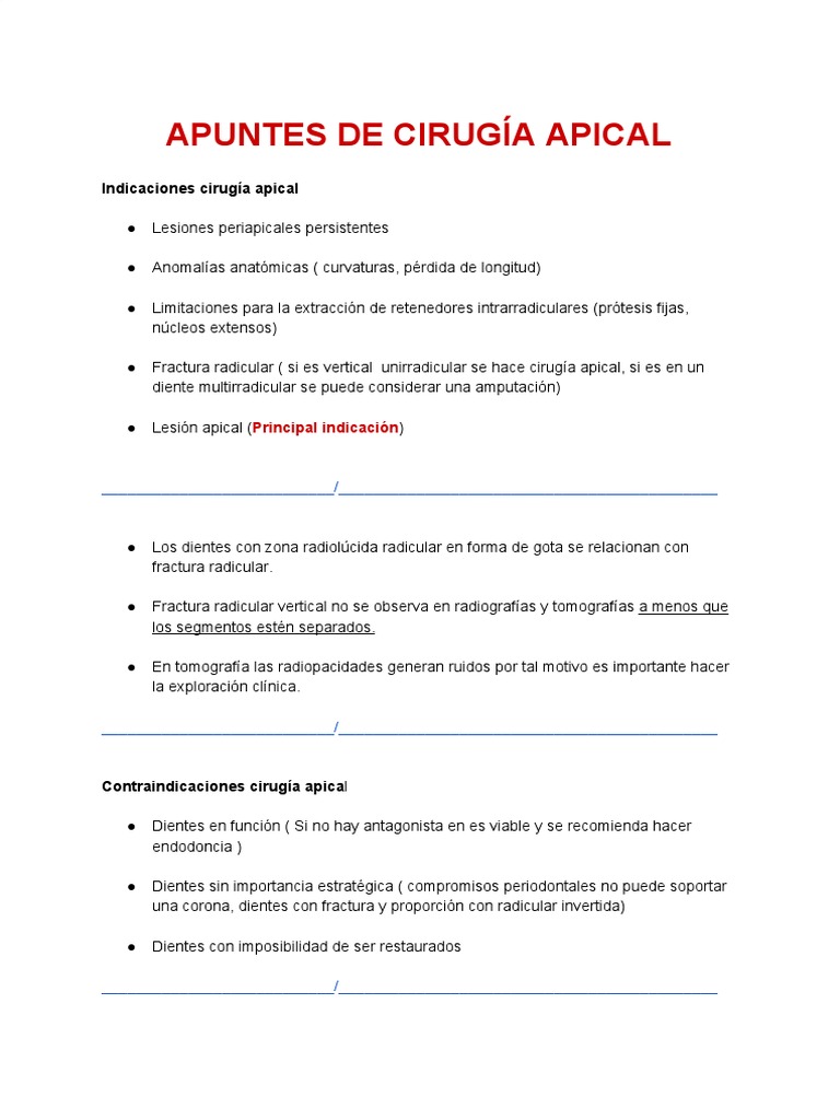 Apuntes de Cirugia Apical-1-5 | PDF | Diente | Boca
