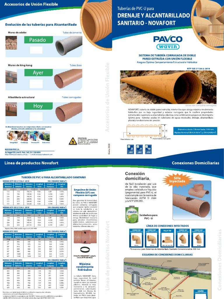 Ficha Tecnica Tuberia Novafort Pavco Wavin Peru | PDF