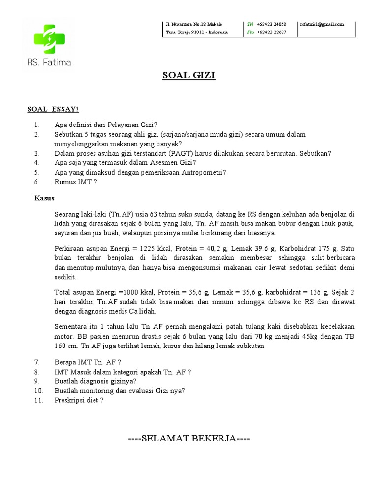 Soal Gizi | PDF | Kesehatan Holistik
