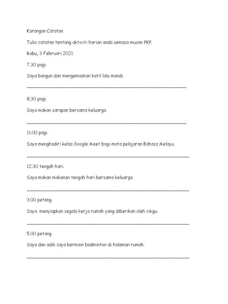 Latihan Karangan Catatan | PDF