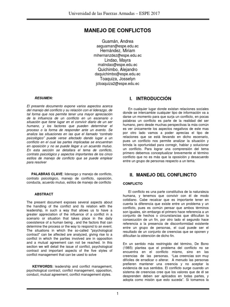2.2 Manejode Conflictos | PDF | Liderazgo | Comunicación