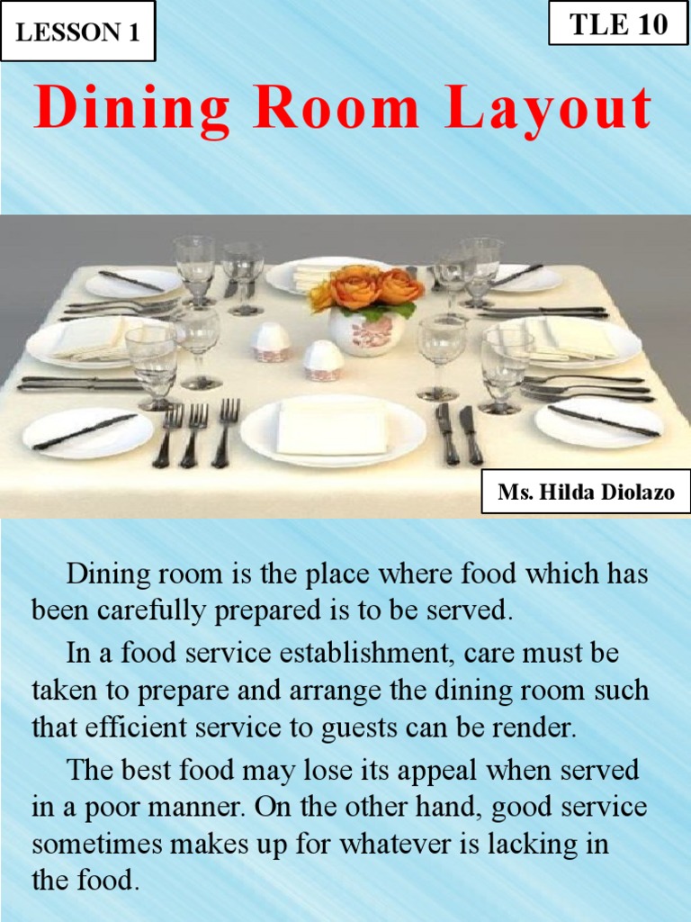 Dining Room Layout Essentials | PDF | Cooking, Food & Wine