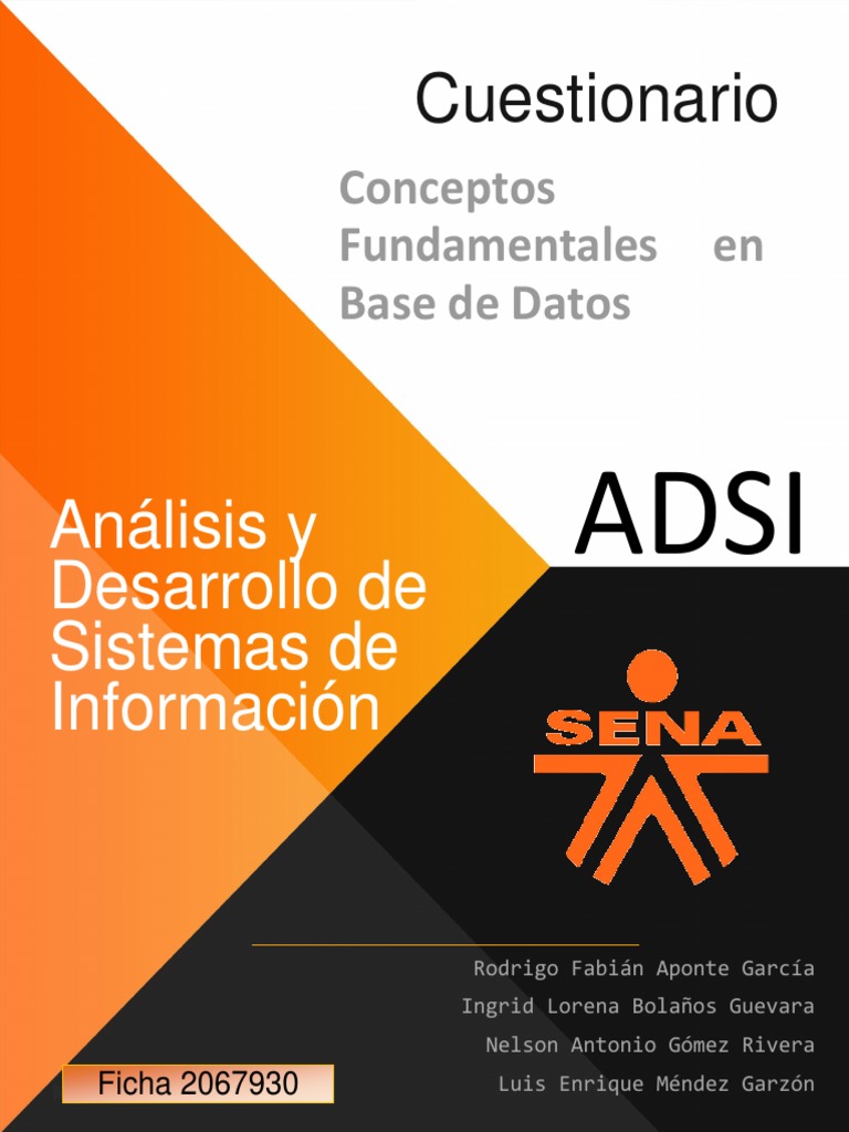Cuestionario Conceptos Fundamentales en Base de Datos | PDF | SQL | Bases de datos