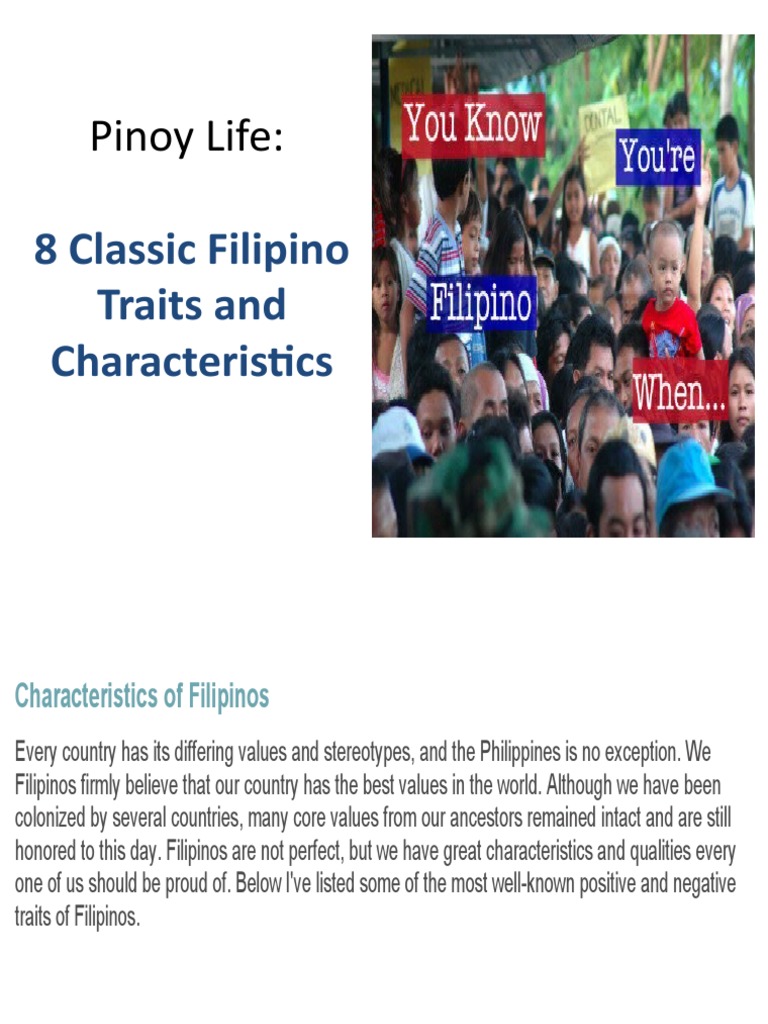 Pinoy Life:: 8 Classic Filipino Traits and Characteristics | PDF ...