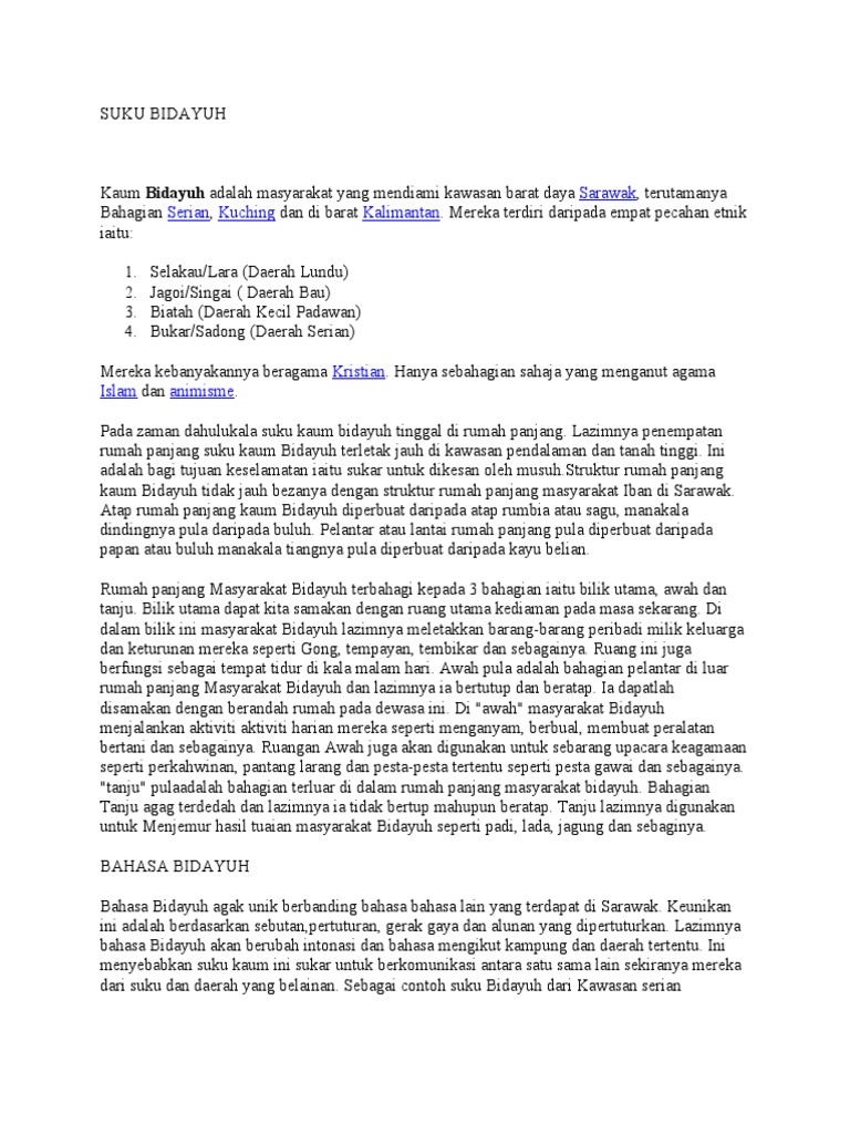 Suku Bidayuh | PDF