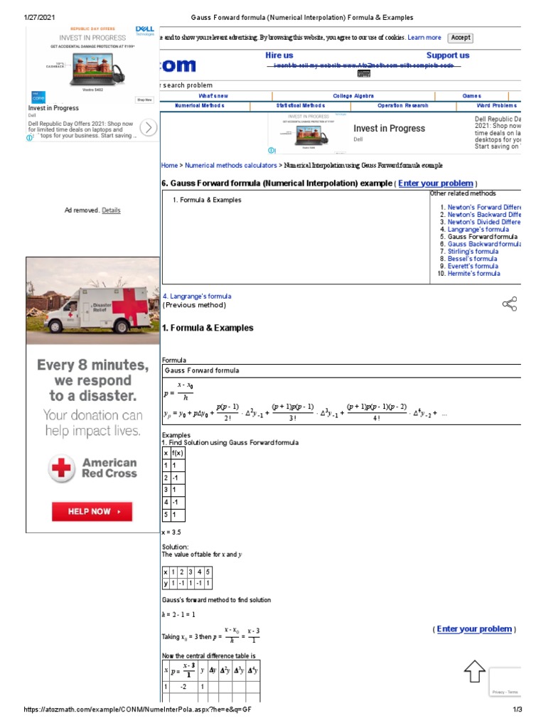Gauss Forward Formula (Numerical Interpolation) Formula & Examples ... Gauss Forward Formula (Numerical Interpolation) Formula & Examples ...