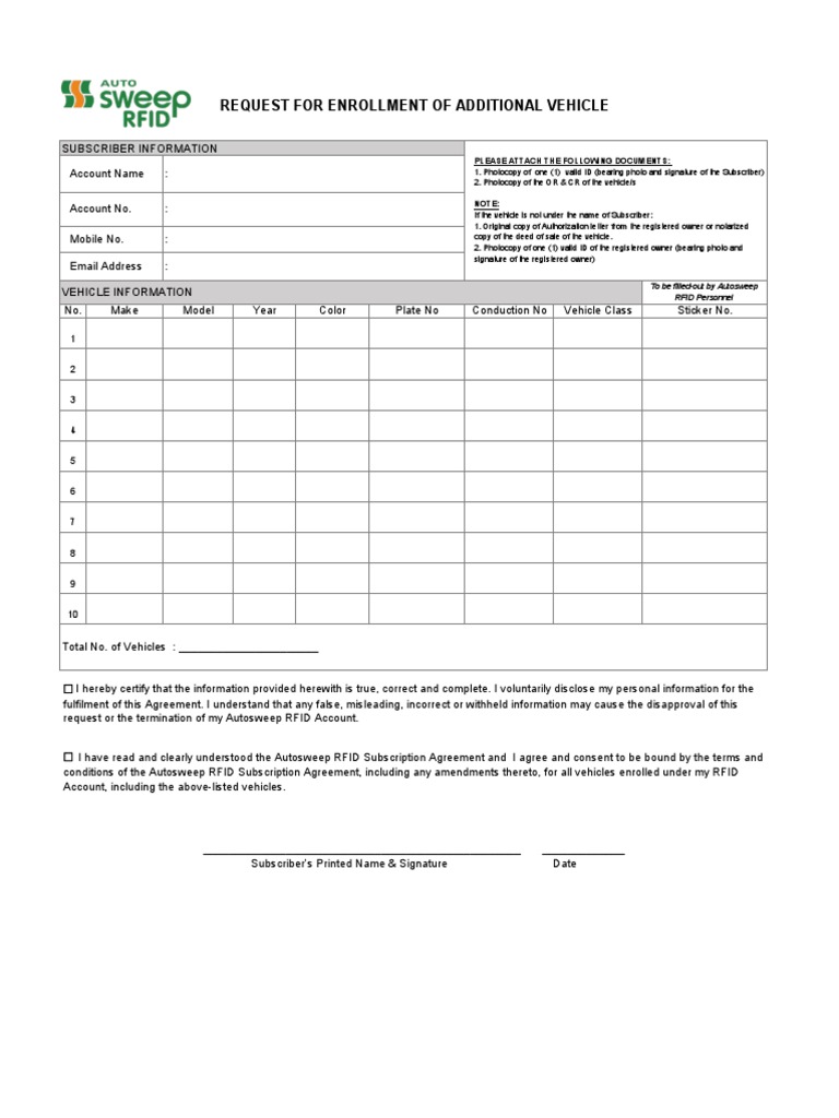 Auto Sweep Enrollment Form | PDF