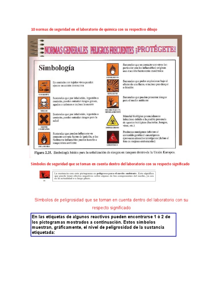 Símbolos de seguridad química y su significado en el laboratorio | PDF ...