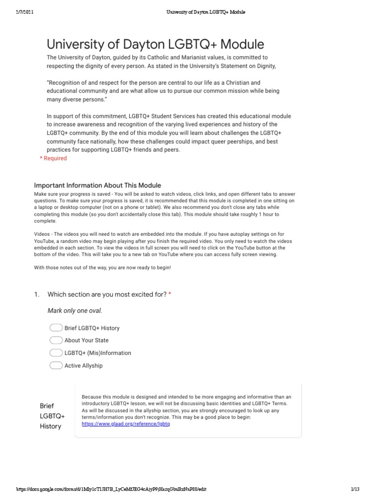Lgbtqia Module - Google Forms | PDF | Sexual Orientation | Homosexuality