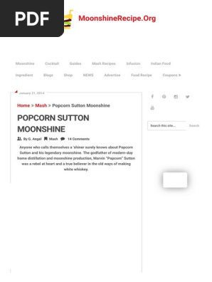 Popcorn Sutton Moonshine Recipe