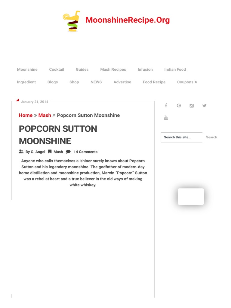 Popcorn Sutton Moonshine 2021 | PDF | Brewing | Alcoholic Drinks