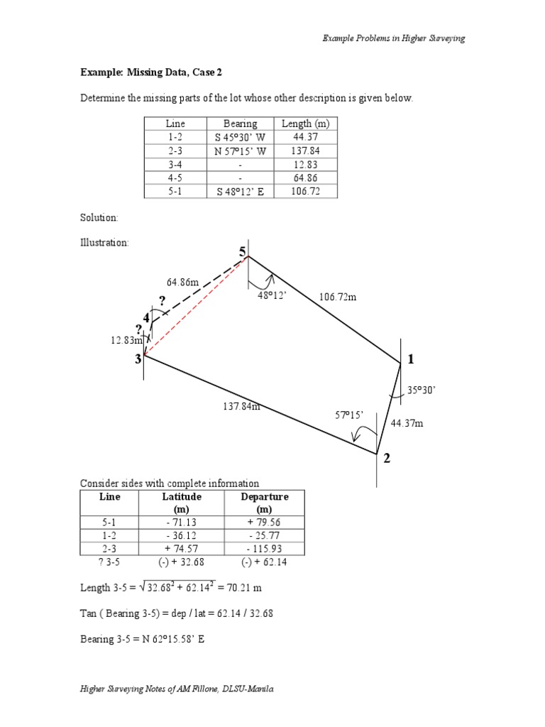 Compiled Solved Problems and Discussion Materials - Surv2 (Part I) | PDF | Contour Line | Sine