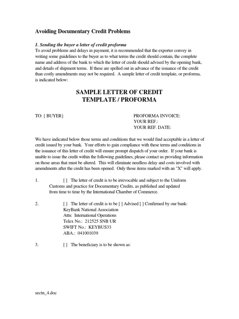 Letter of Credit | PDF