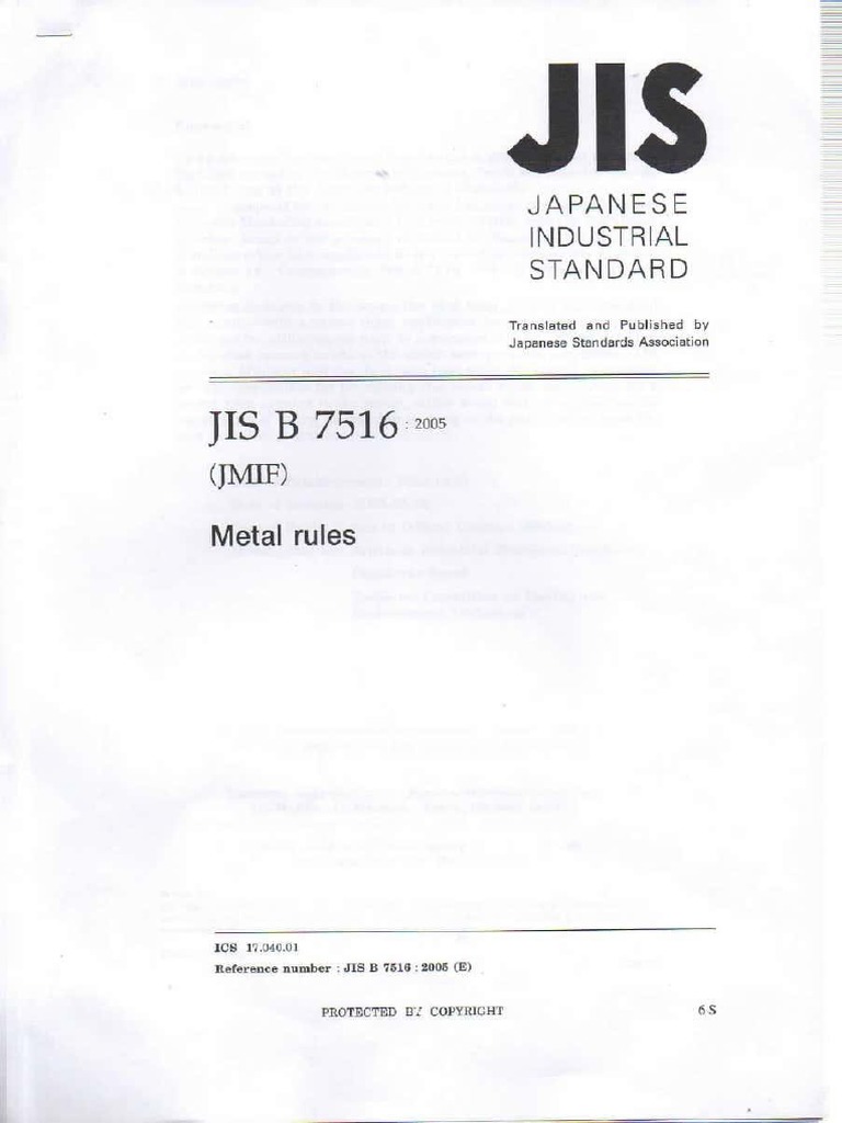Jis 7516 B (2005) | PDF