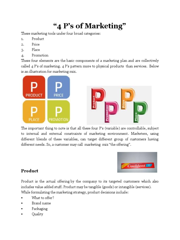 Marketing Mix 4ps | PDF | Pricing | Marketing