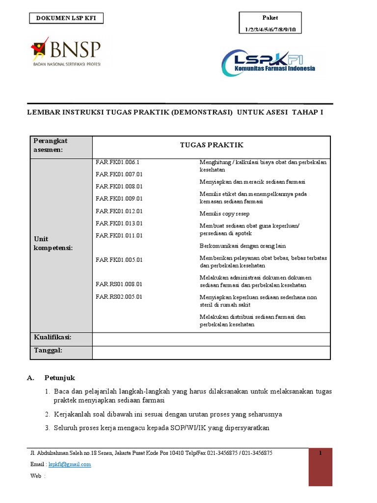 Lembar Kerja Asesi Tahap 1 Rev 2020 1 | PDF