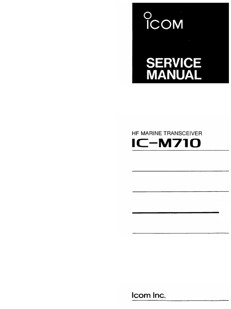 Icom Ic-M710 Service Manual | PDF