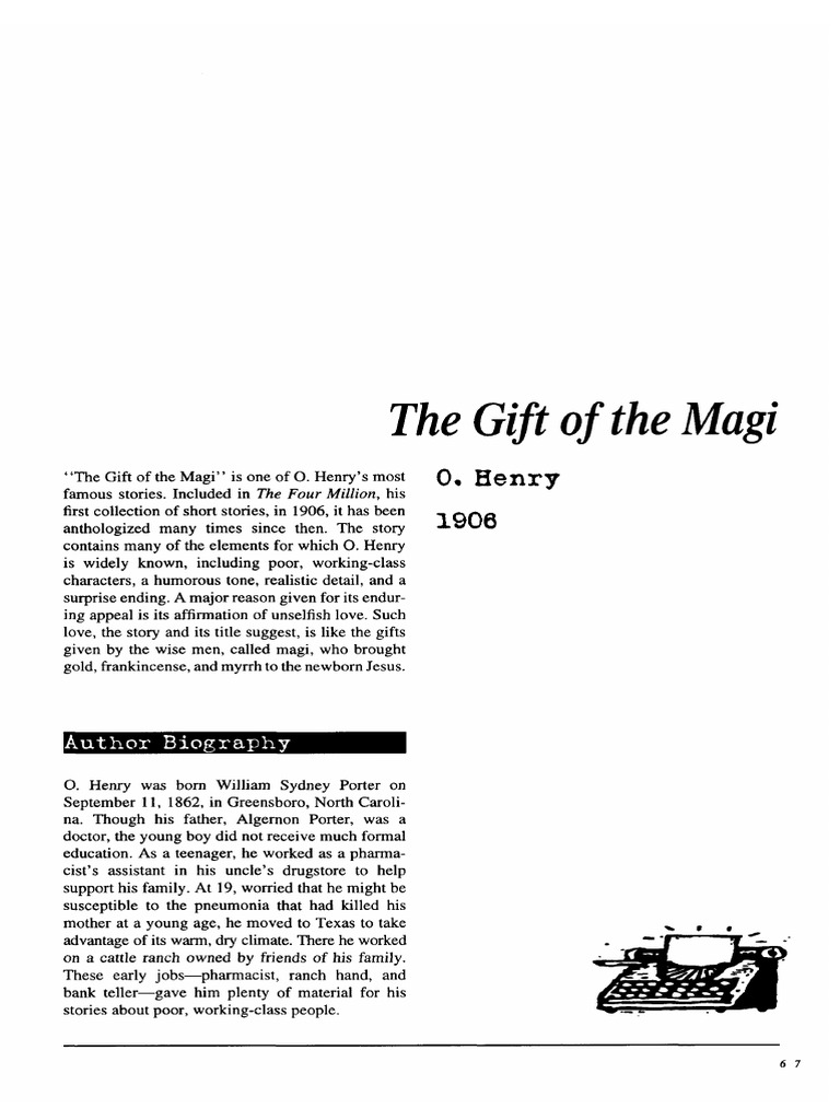 The Gift of The Magi Analysis | PDF | O. Henry