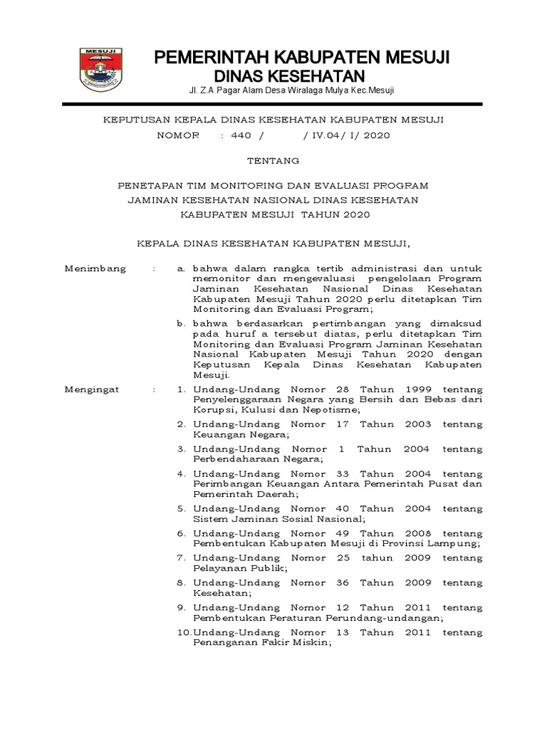 SK Tim Monev JKN 2020 | PDF