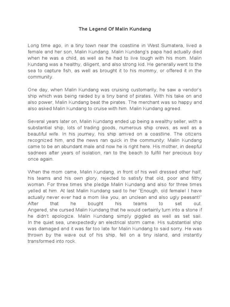 The Legend of Malin Kundang | PDF | Chicken | Birds