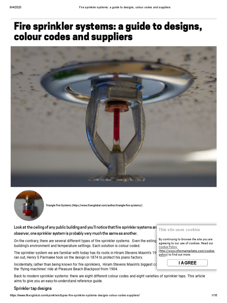 Fire Sprinkler Systems - A Guide To Designs, Colour Codes and Suppliers ...
