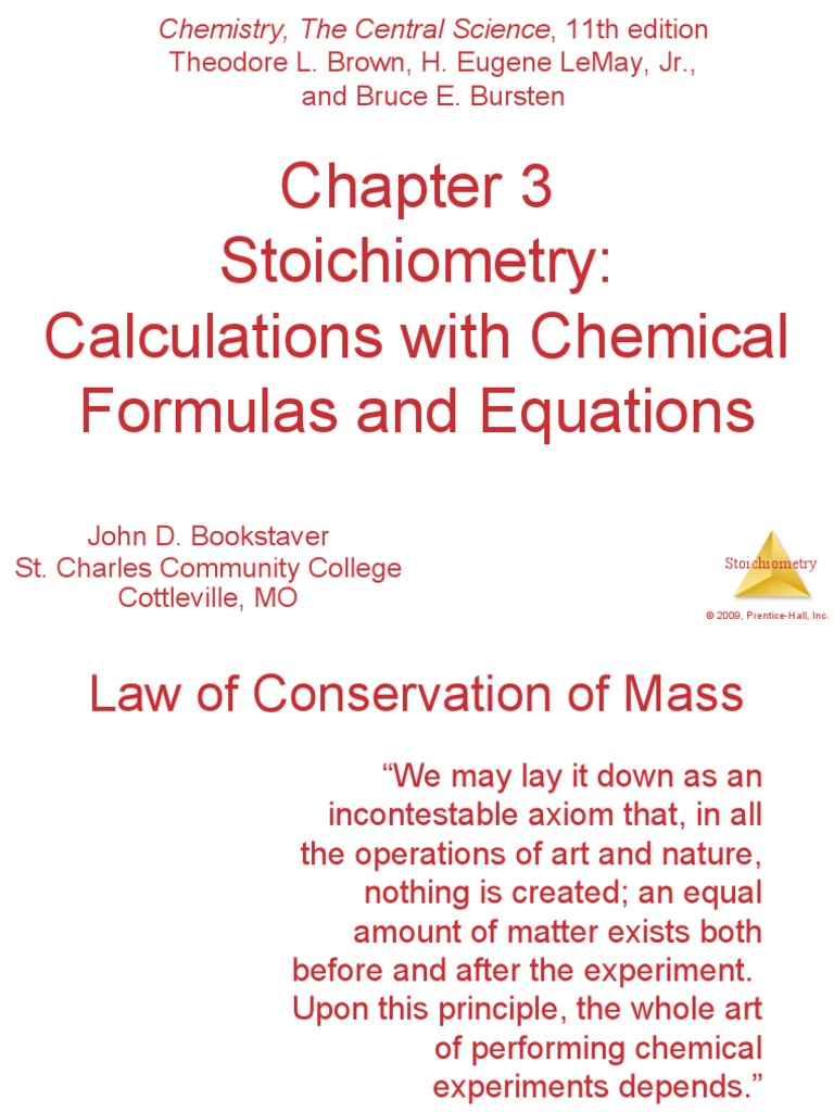 Stoichiometry: Calculations With Chemical Formulas and Equations | PDF ...
