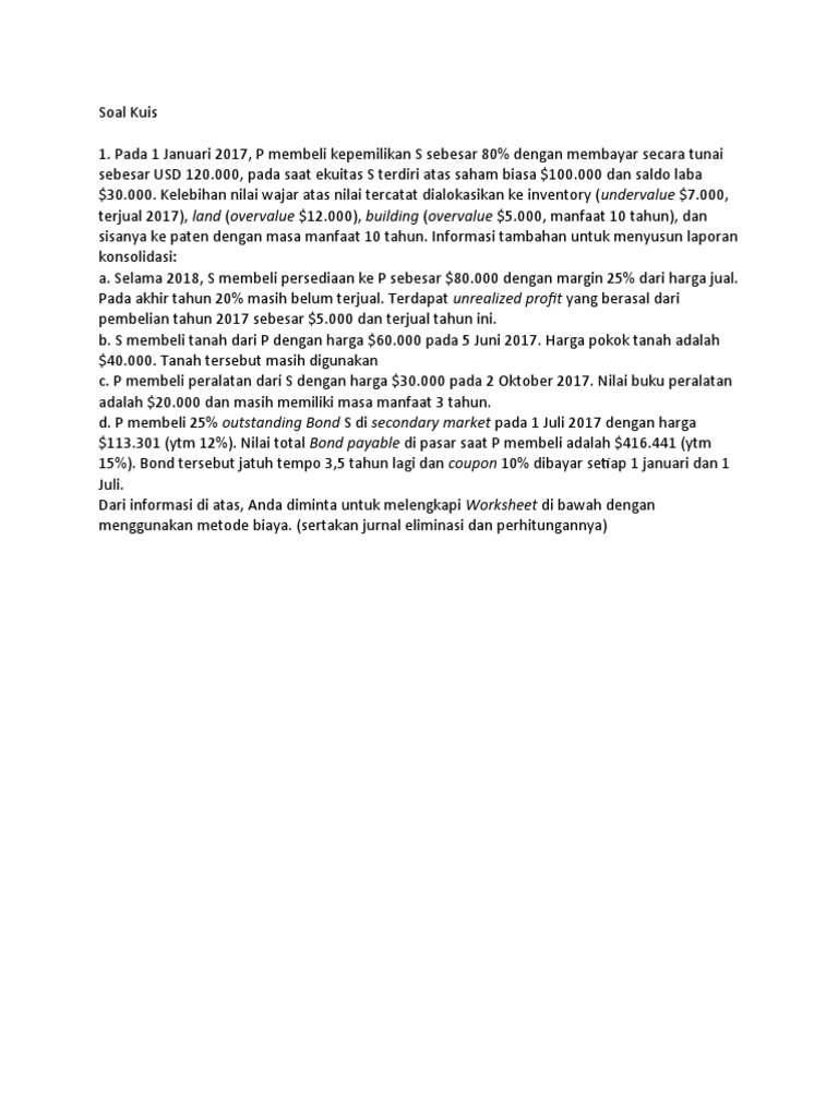 Soal Kuis Akl 3 | PDF