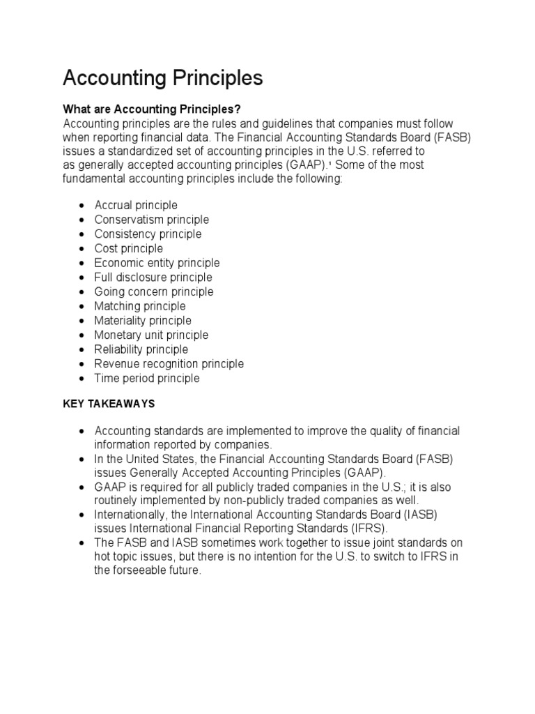 What Are Accounting Principles? | PDF