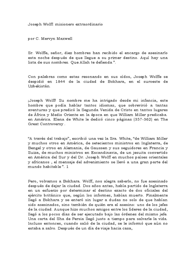 Joseph Wolff | PDF | Mesías | Libro de daniel