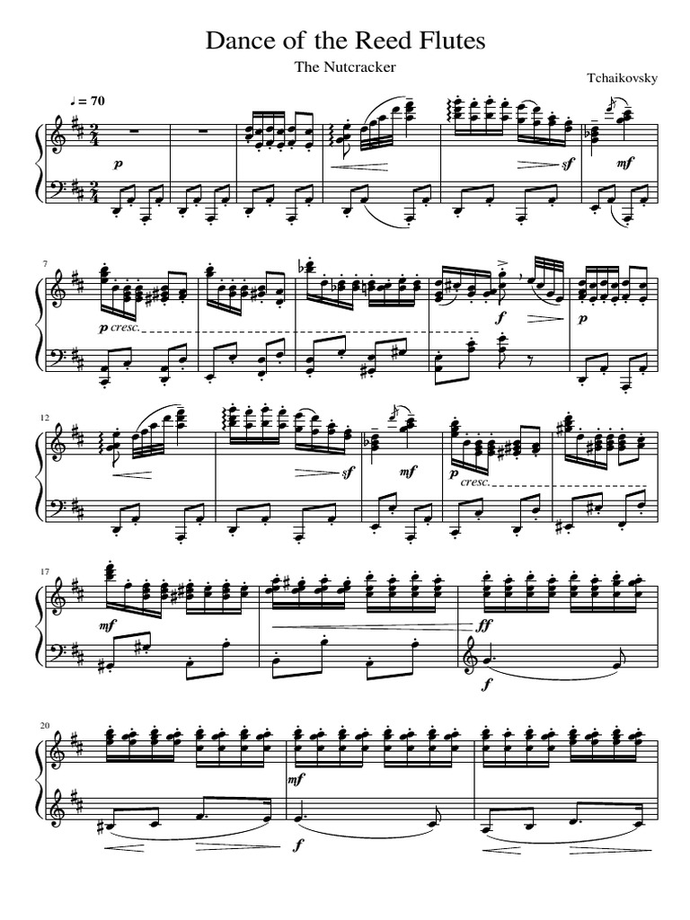 Dance of The Reed Flutes The Nutcracker Suite - Tchaikovsky | PDF ...