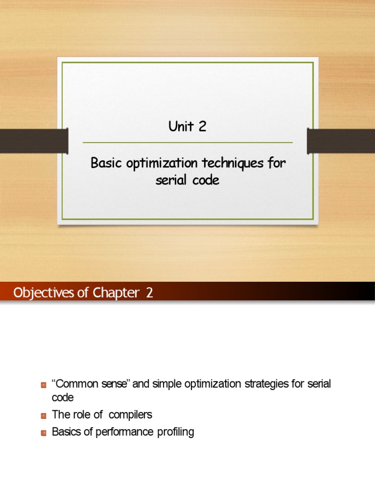Unit 2 Basic Optimization Techniques For Serial Code | PDF | Program ...