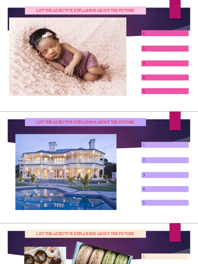 Adjectives Describing Images List | PDF