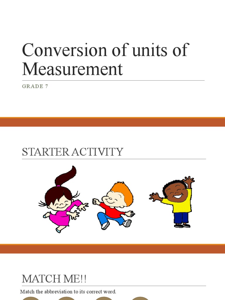 Conversion of Units of Measurement: Grade 7 | PDF